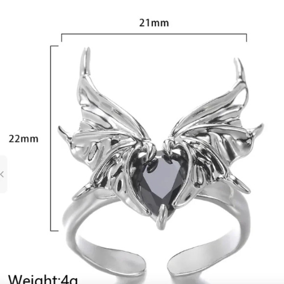 Jewelry | 34 Stainless Steel Halloween Retro Gothic Bat Wings Zircon ...